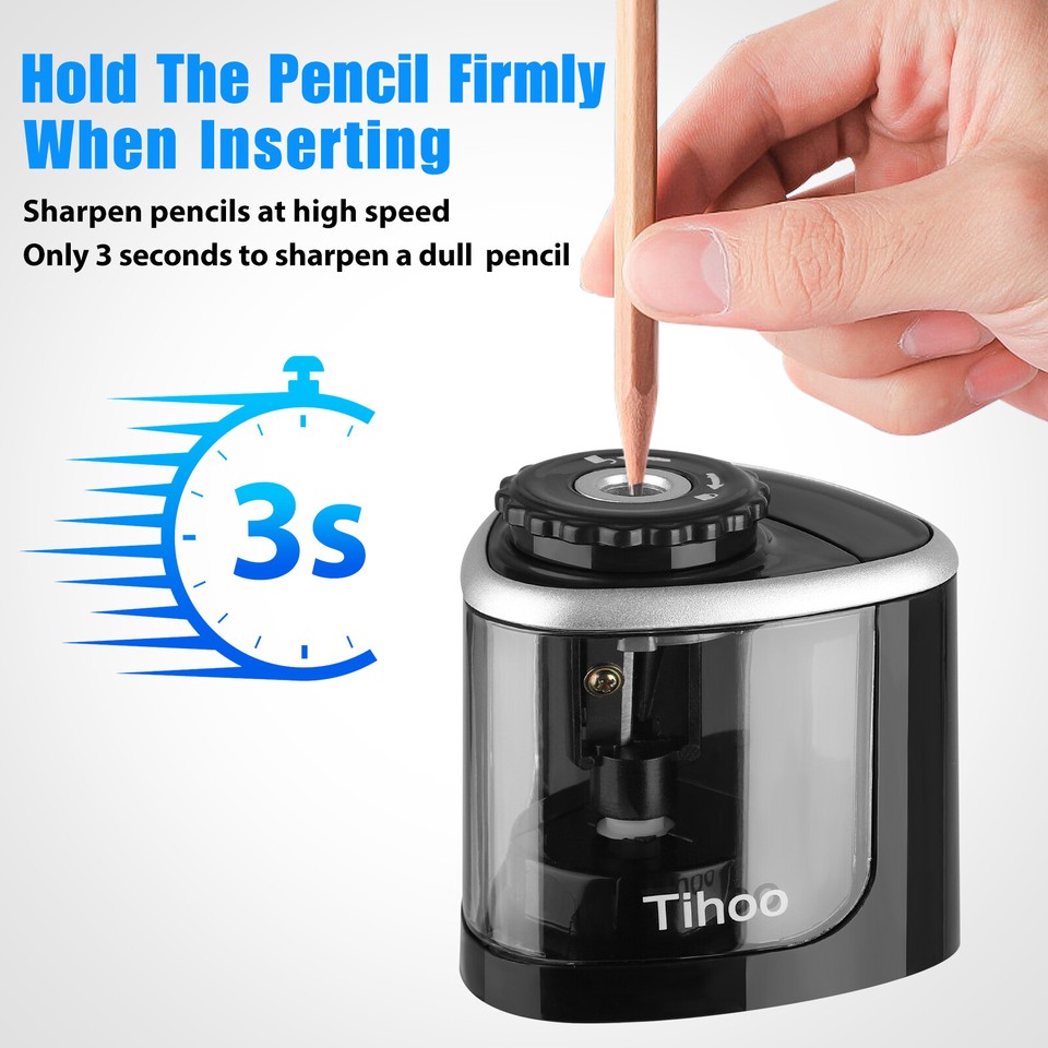 Best Automatic Electric Pencil Sharpener Helical Blade Fast Sharpen ...