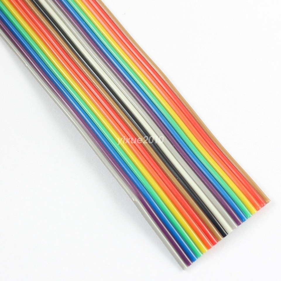 2M Meter 1.27mm Pitch 18 Way Wire Conductor Rainbow Color IDC Flat ...