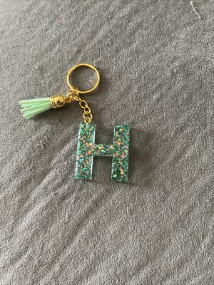 Resin Letter H Keychain | eBay