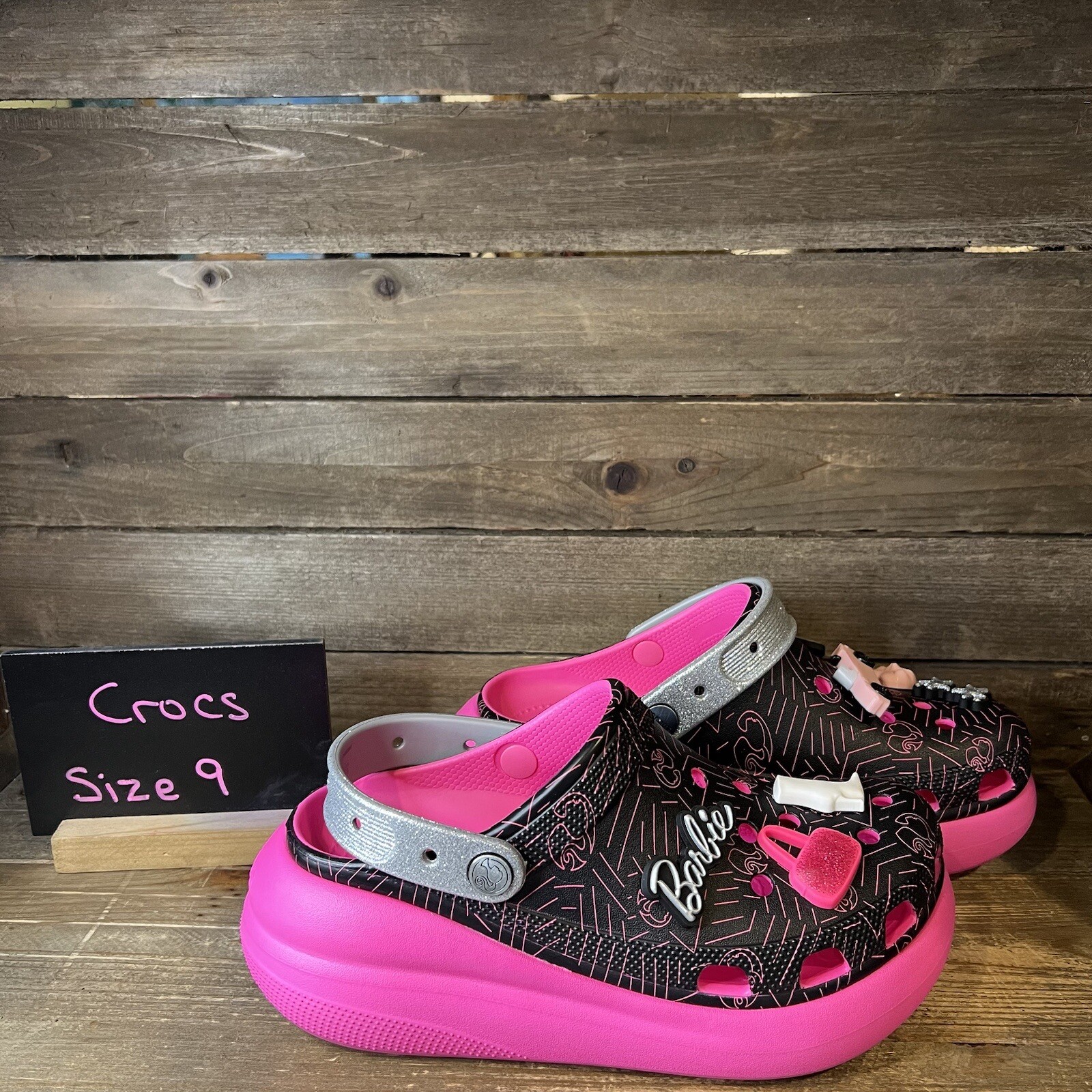 Crocs x Barbie Crush Clogs Black with Pink Women Size 10 for sale ...