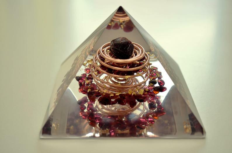 Powerful Orgonite Pyramid - garnet, almandine, quartz, vortex coil | eBay