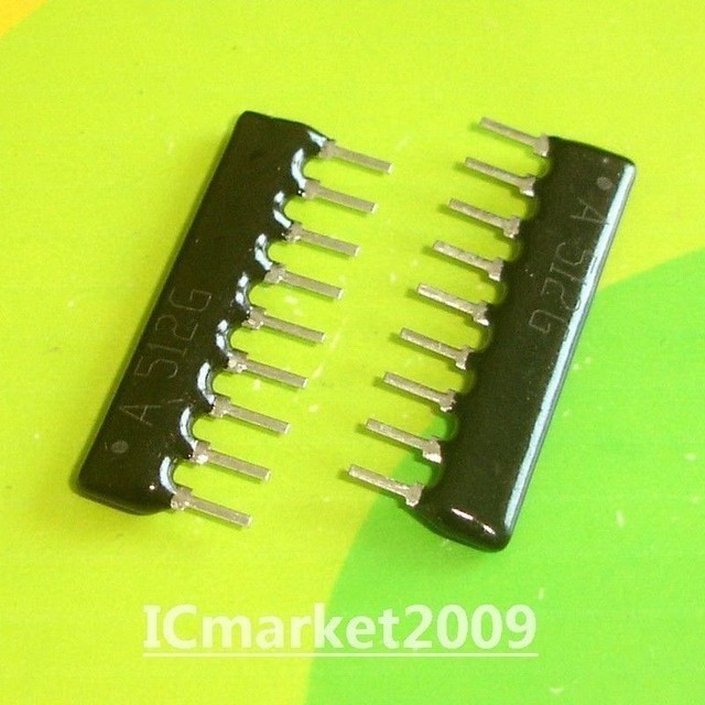 50 Pcs A09 512g A 512g 5 1k Ohm 5 1kr 8 Commoned Resistor Network Array