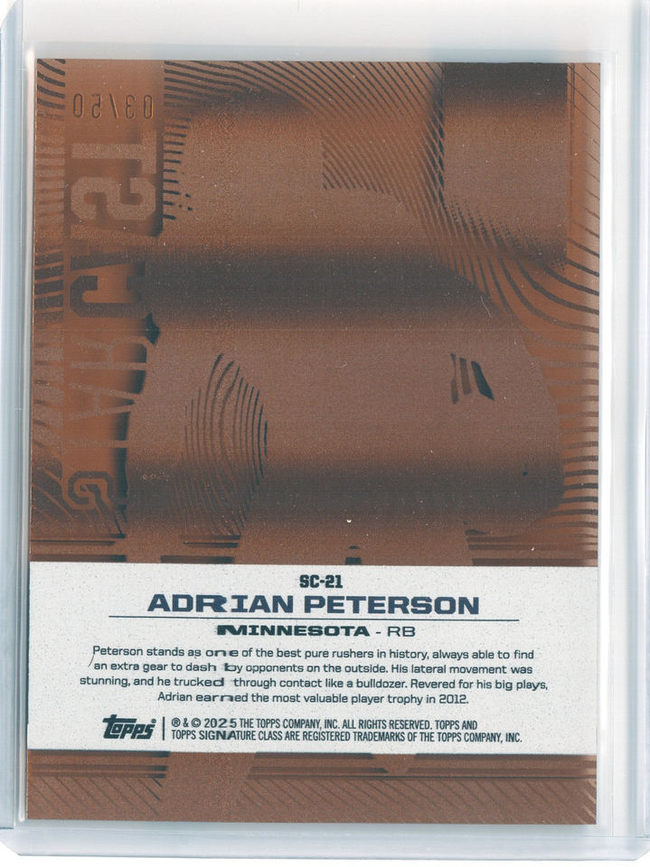 ADRIAN PETERSON 2024 Topps Signature Class STAR CAST ORANGE 03/25 ...