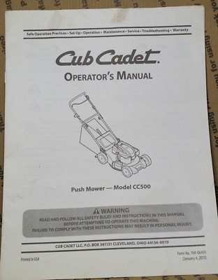Cub Cadet Operator's Manual Push Mower Model CC500 Used BX256 | eBay