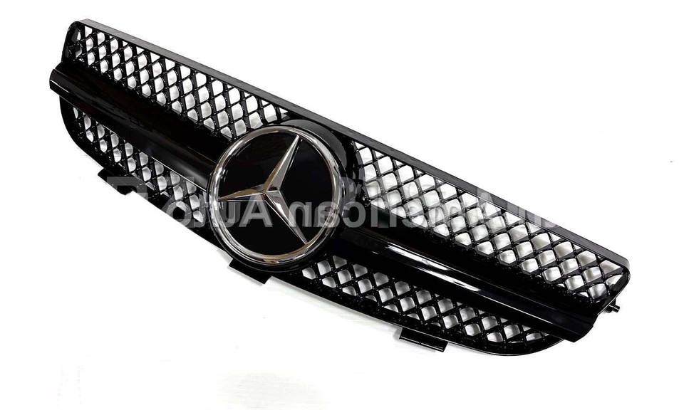 03-09 CLK All Black Grille Chrome Star Emblem CLK320 CLK55 CLK500 ...