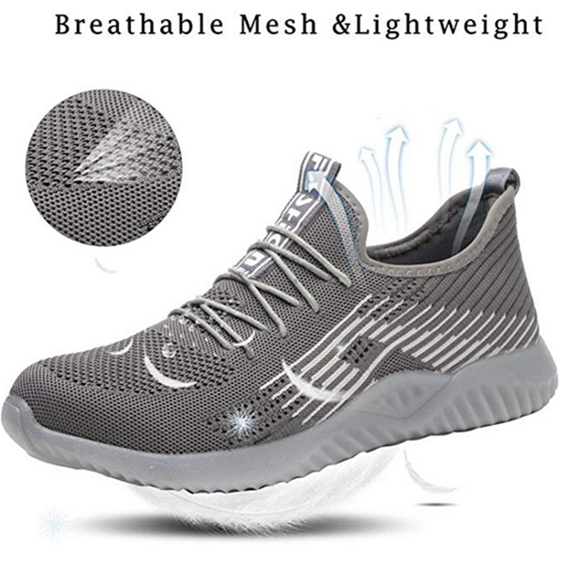 Mens Lightweight Steel Toe Safety Work boots Shoes Mesh Running ...