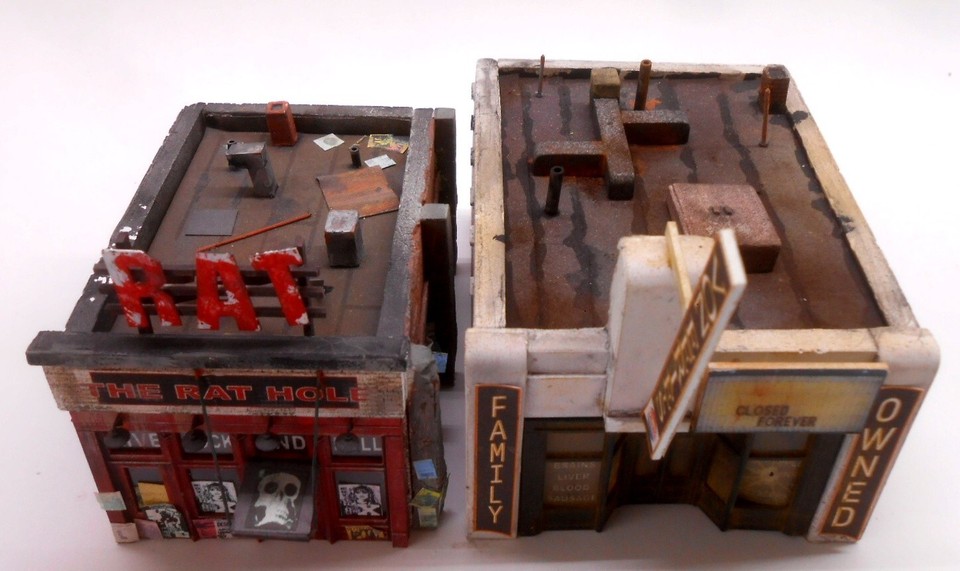 Downtown Deco HO Scale Building 2 Kit Lot Biker Bar + Restaurant Great ...