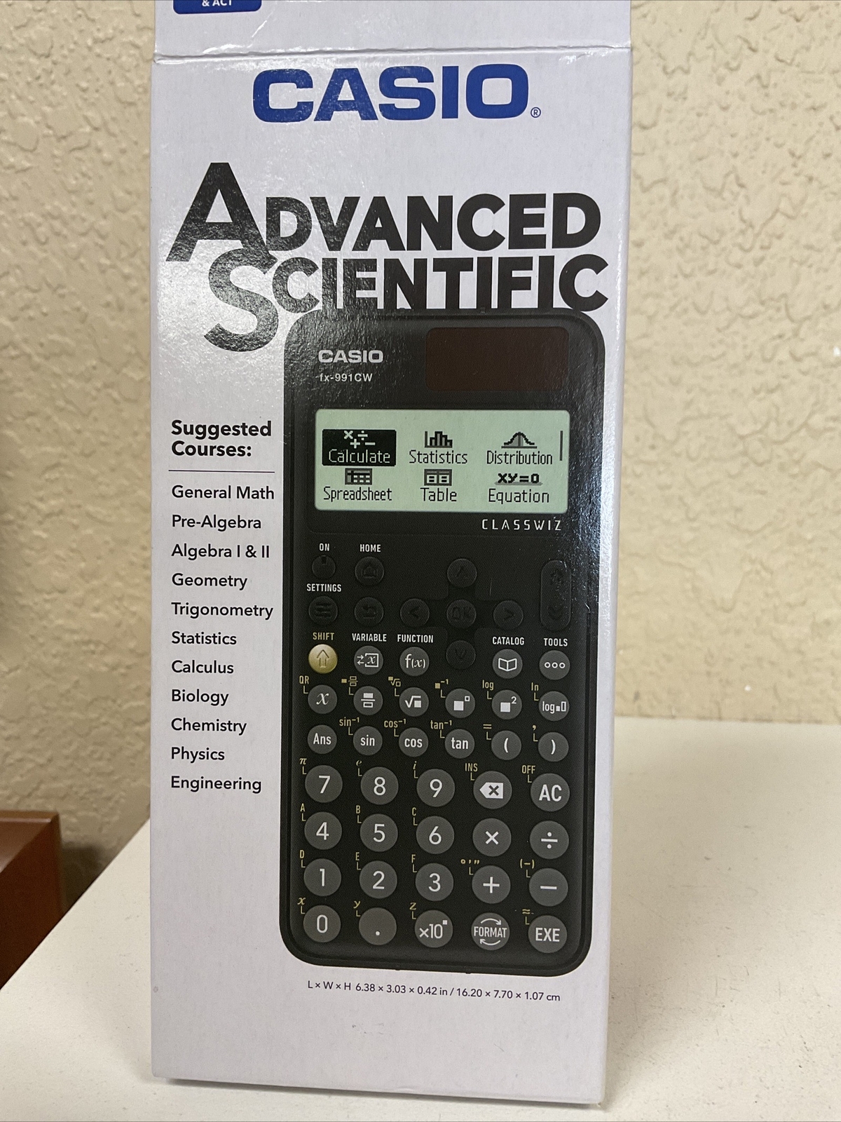 Casio FX-991CW Engineering/Scientific Calculator Black 3" .5" x 0.4 ...