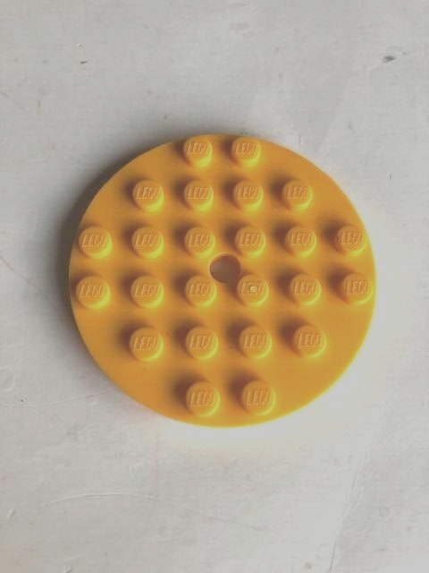 LEGO Parts: 6x6 Round Plate w/ Center Hole, Light Orange, Part # 11213 ...