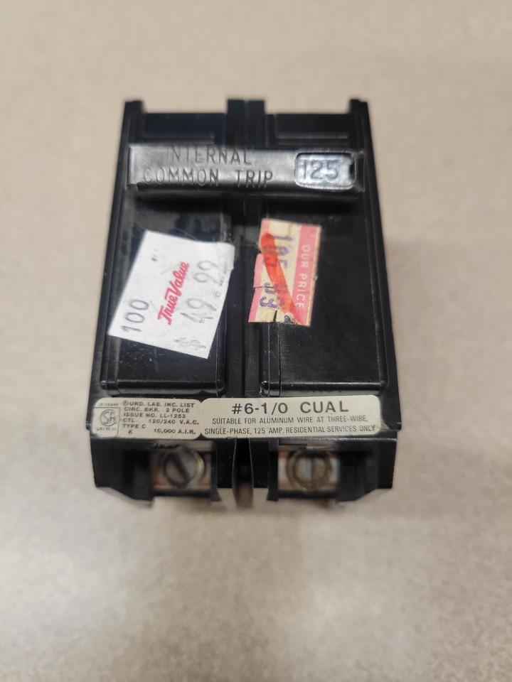 GTE SYLVANIA C2125 Type C, 2-Pole 125 Amp Circuit Breaker 120/240Vac | eBay