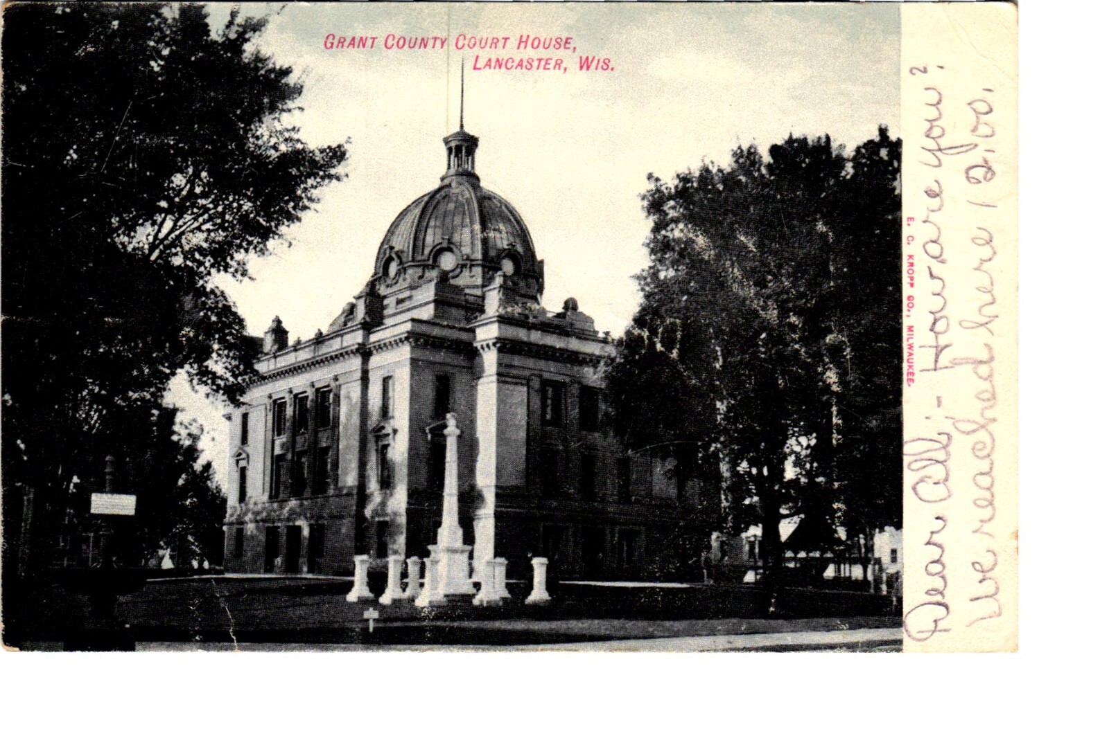 Lancaster, WI Wisconsin Grant County Court House Vintage Postcard | eBay