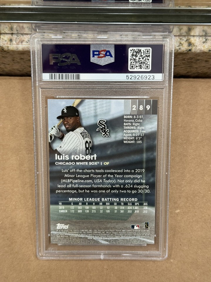 2020 Topps Stadium Club Luis Robert Rookie RC Card White Sox Gem Mint ...
