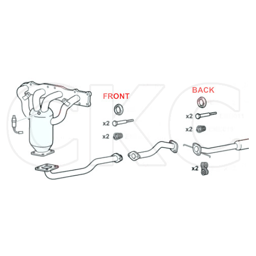 Suzuki Swift 1.3 Front Down Pipe Rear Exhaust Fitting Kit Bolts,Springs ...
