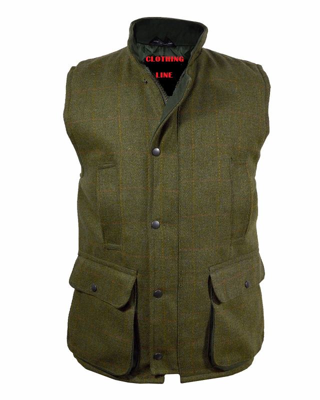 MENS OUTDOOR FARMER SHOOTING FISHING DERBY TWEED GILET WAISTCOAT ...