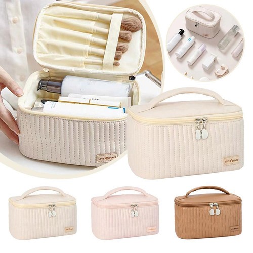 Travel Large Capacity Toiletry Organizer Lady Cosmetic Storage Bag Leather*
