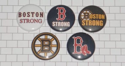 BOSTON STRONG 5 Button Set 1" One Inch Pins - Bruins Red Sox Sports ...