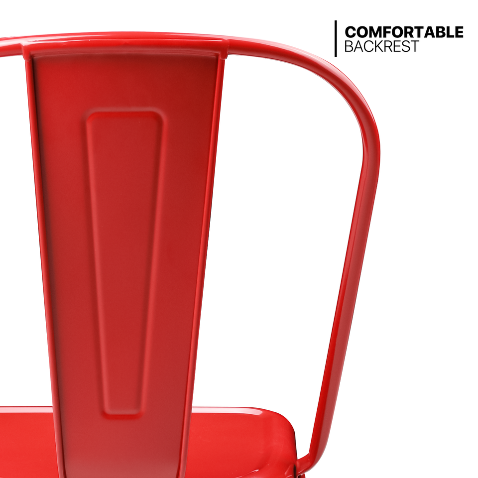 Red[4 PCS STACKABLE METAL SIDE CHAIR]Outdoor Wedding Commercial Event ...