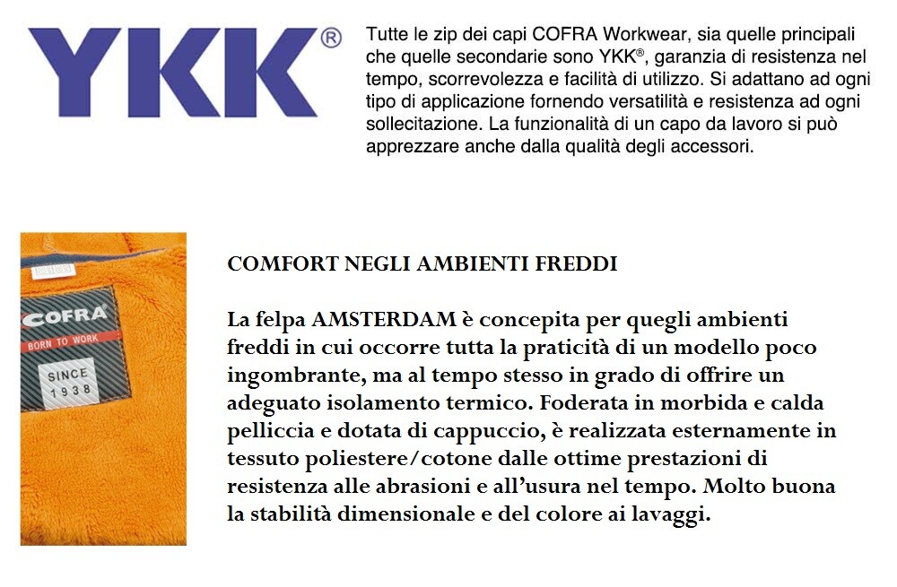 Felpa da lavoro COFRA linea EVERYTIME WINTER modello AMSTERDAM ...