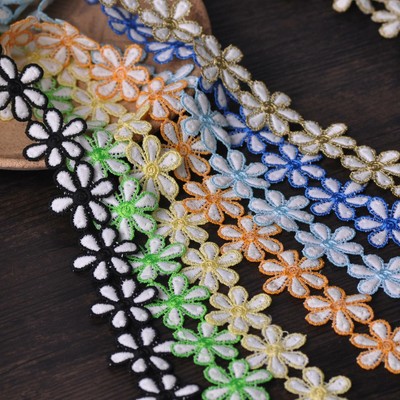 1Yards 30mm Lace Flower Ribbon Sewing Trim lot Appliques Sew Supplies ...