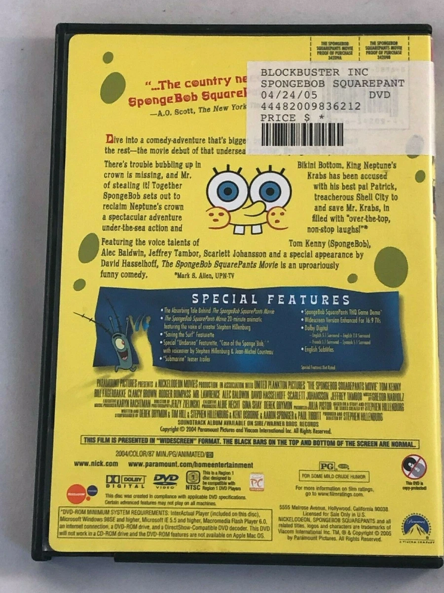 The Spongebob Squarepants Movie Dvd Widescreen