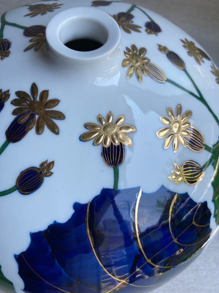 Fujii Nishikisai Vase Vase Flower Base Snubbull Green | eBay UK