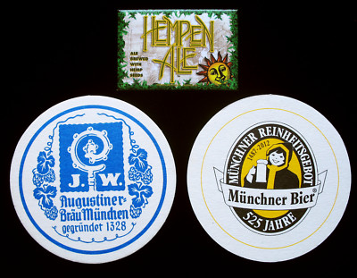 Collectible Beer Lot, Hempen Ale Badge Pin, 2 Munchner Reinheitsgebot ...