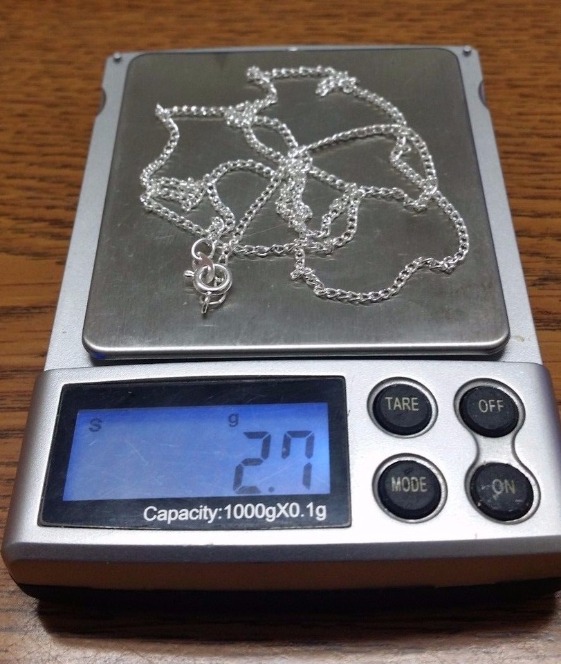 22" Inch 1mm Silver Plated Chain Necklace 2.7 Grams Each -BRAND NEW ...
