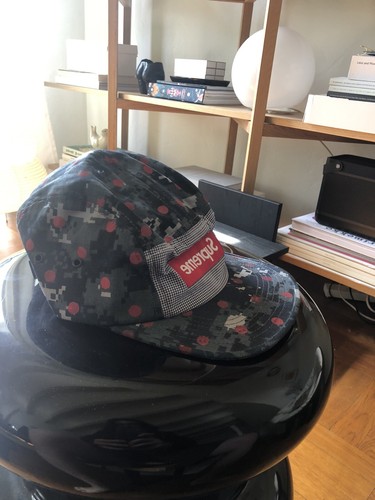 Supreme X CDG 5 Panel Camp Cap USA hat comme de garcon Digi Camo Polka ...