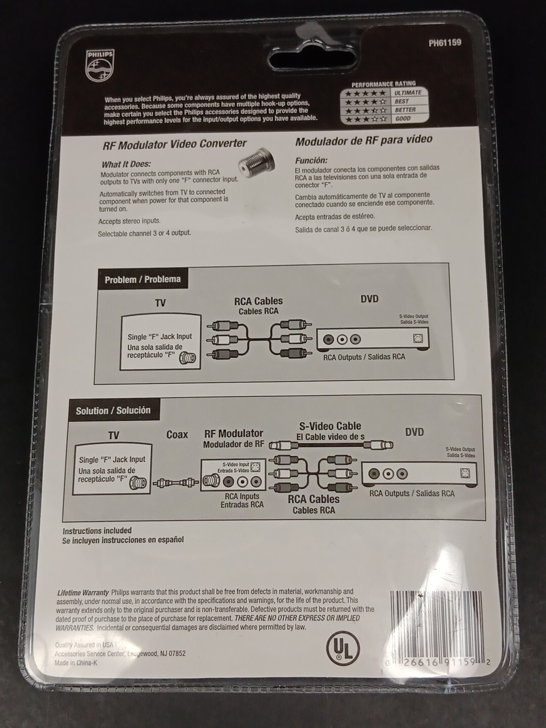 Philips-RF Modulator-For Tvs w/No RCA Input-S Video-DVD-Automatic*NIB ...