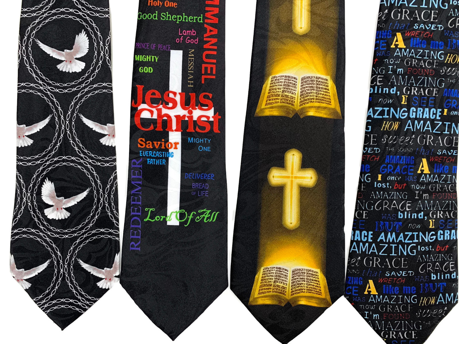 Steven Harris Pack Of 4 Christian Neckties Jesus Religious Neck Ties | eBay
