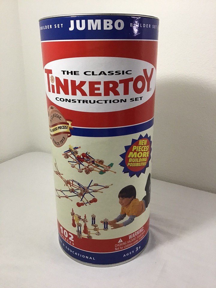Hasbro TINKER TOY Mini Set And JUMBO BUILDER SET Classic Construction ...