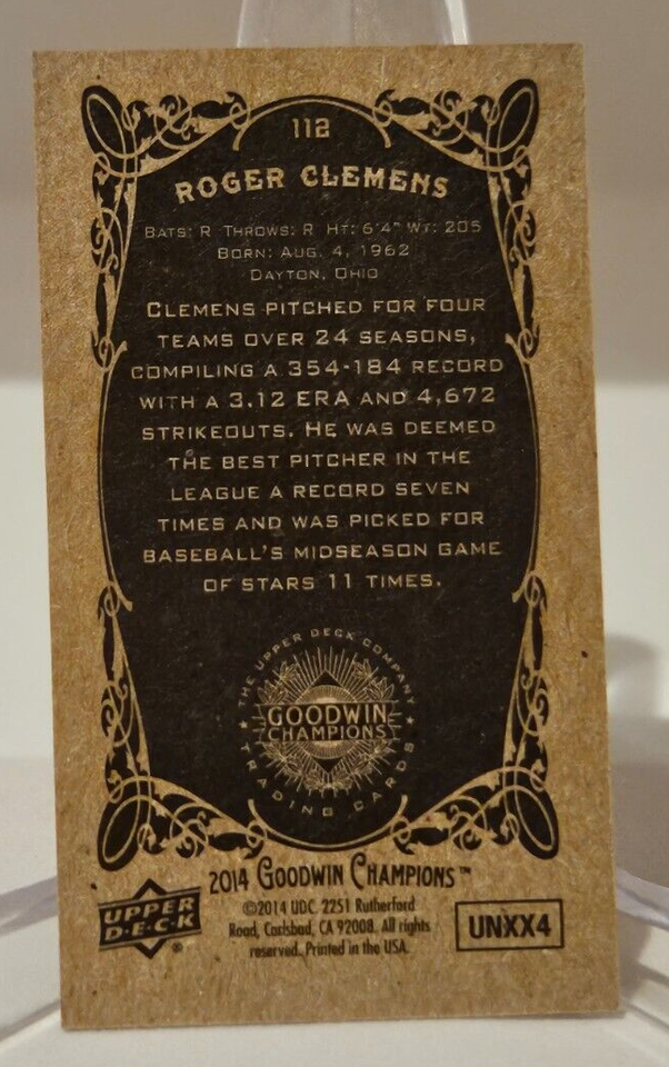 2014 Goodwin Champions ROGER CLEMENS #112 MINI | eBay