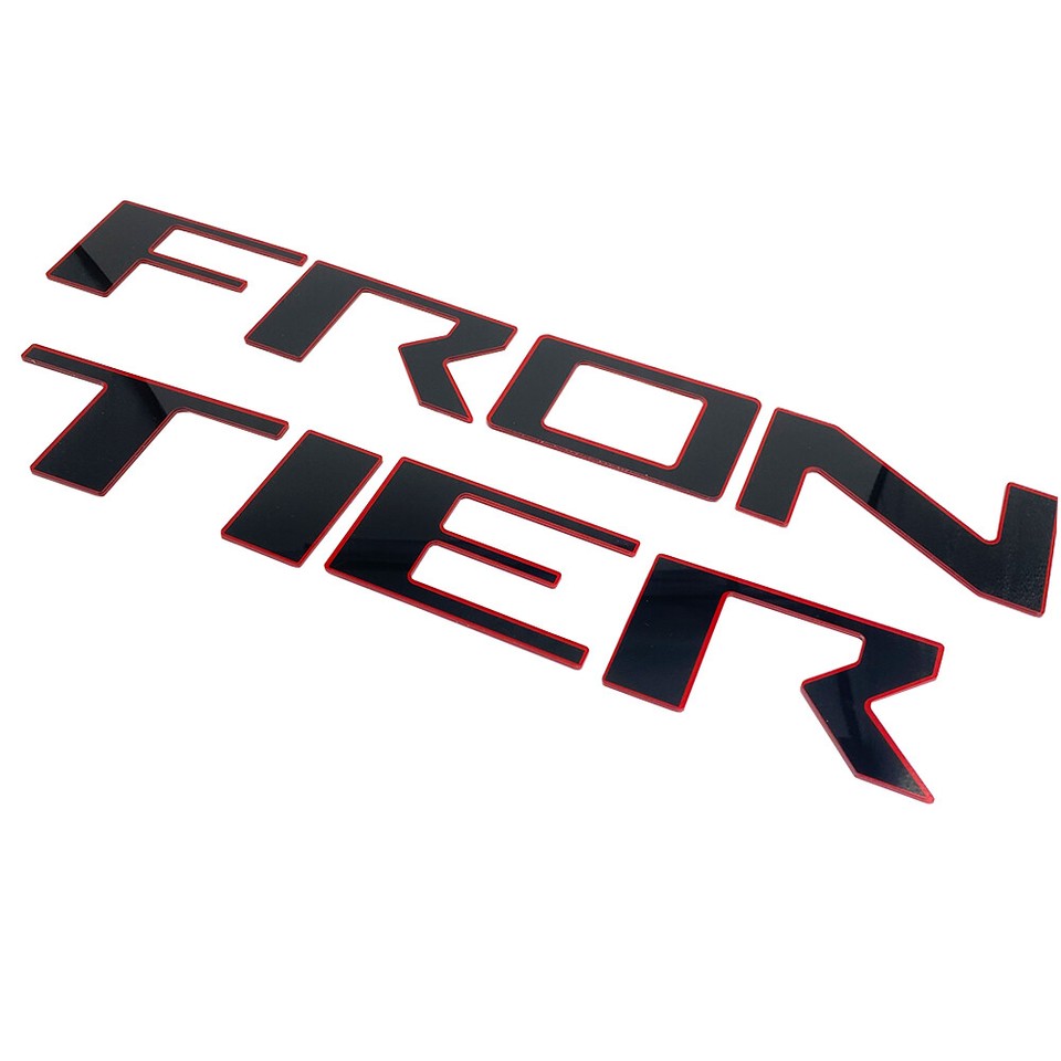 Tailgate Raised Letters for NISSAN FRONTIER 2022 2023 2024 Red Outline ...