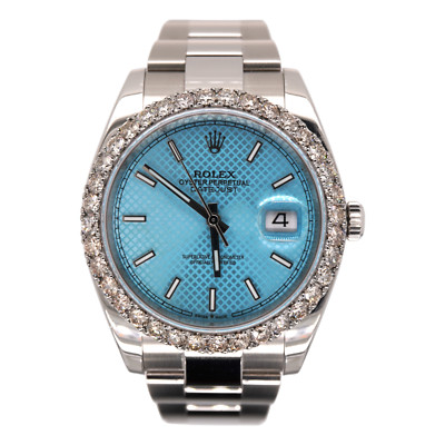 Rolex Men's Datejust 41mm Oyster Steel Watch ICED 3.0ct Diamond ICE ...