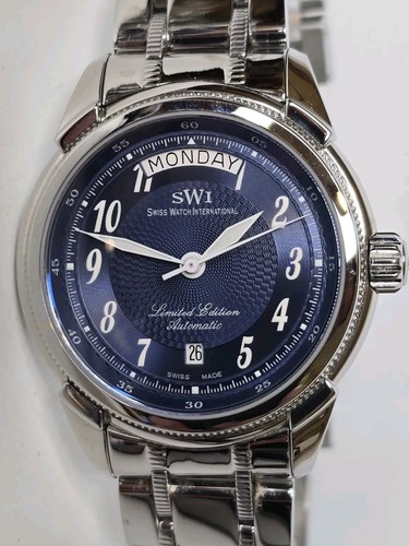 SWI Swiss Made Automatic Watch Blue Dial 42mm Limited Edition Eta 2834 ...