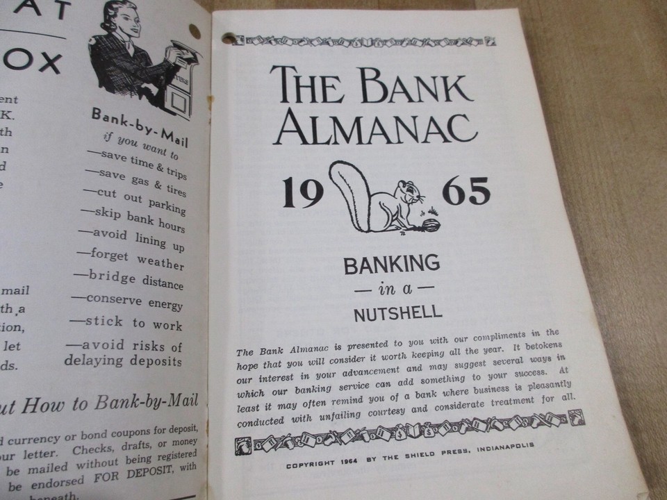 1965 The Bank Almanac Farmers & Merchants Bank Weyauwega Wisconsin (r ...