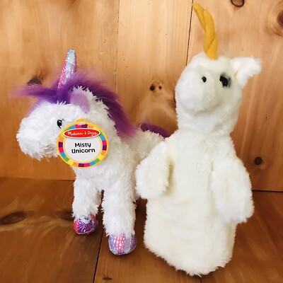 Dakin 1979 UTOPIA unicorn Handpuppet And Melissa & Doug Misty Unicorn ...