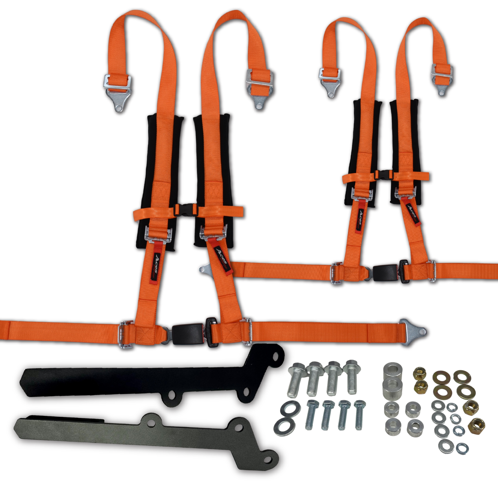 KRX 1000 ORANGE 4 Point Harness with Mounting Brackets (2 Seat) Sold as ...