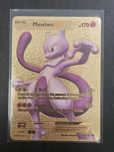 Pokemon Mewtwo EX HP 170 Gold Foil Card 98/99 (Fan Art) | eBay