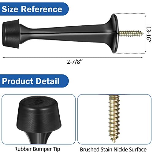 24 Pack Door Stop Heavy Duty Solid Rigid Door Stoppers with Soft Rubber ...