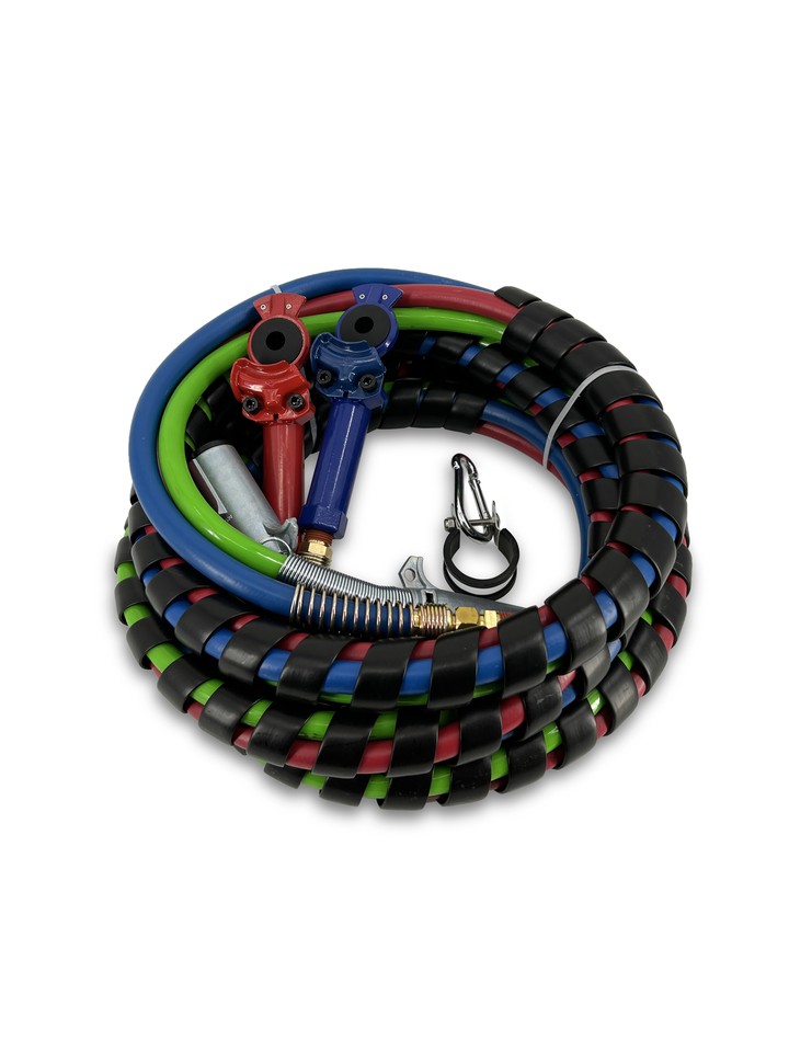 15ft 3 in 1 ABS & Air Line Hose Wrap with glad hands and handle grip 7 ...