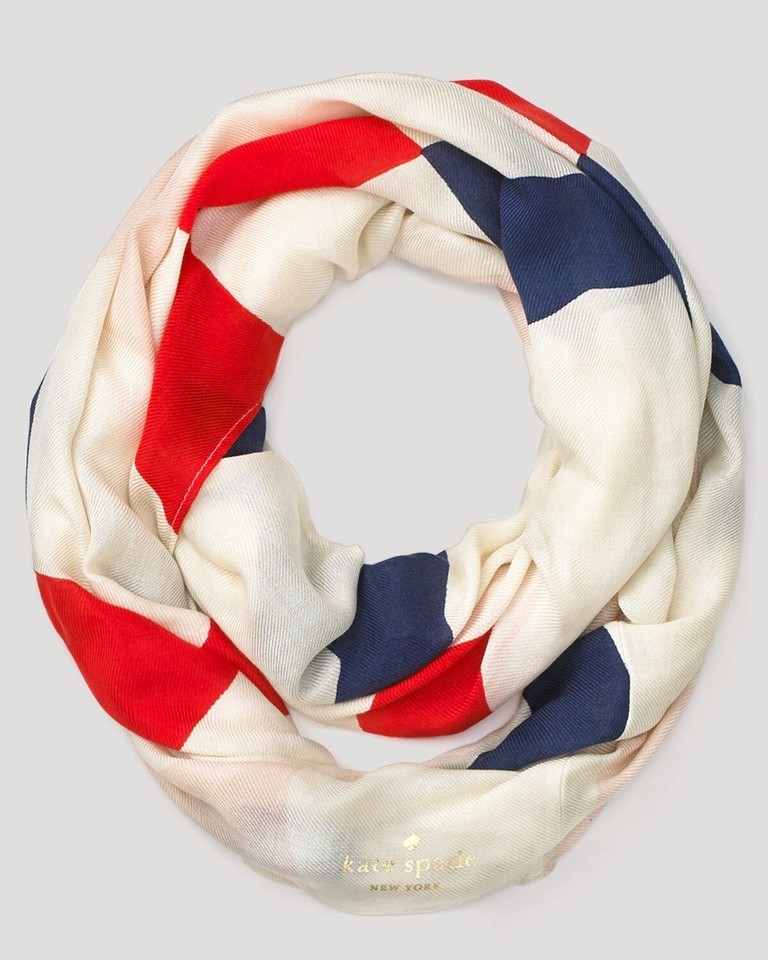 Kate Spade Abstract Bow Infinity Wrap Around Scarf Multi One Size ...