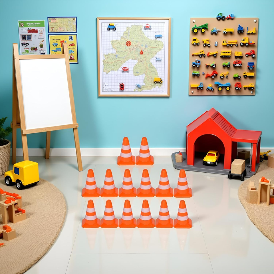14 Pcs Mini Traffic Cones, Miniature Road Cone Orange Mini Traffic ...
