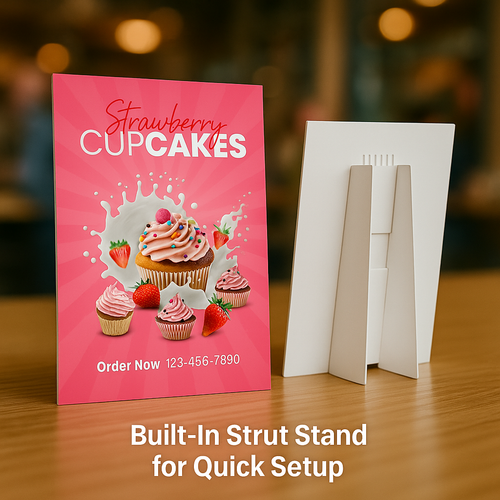 Printed Strut Card Countertop Display Board POS Sign Fold Out Back ...