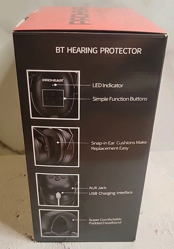 Prohear EM037 BT Hearing Protector Headphones Bluetooth 25NRR Noise ...