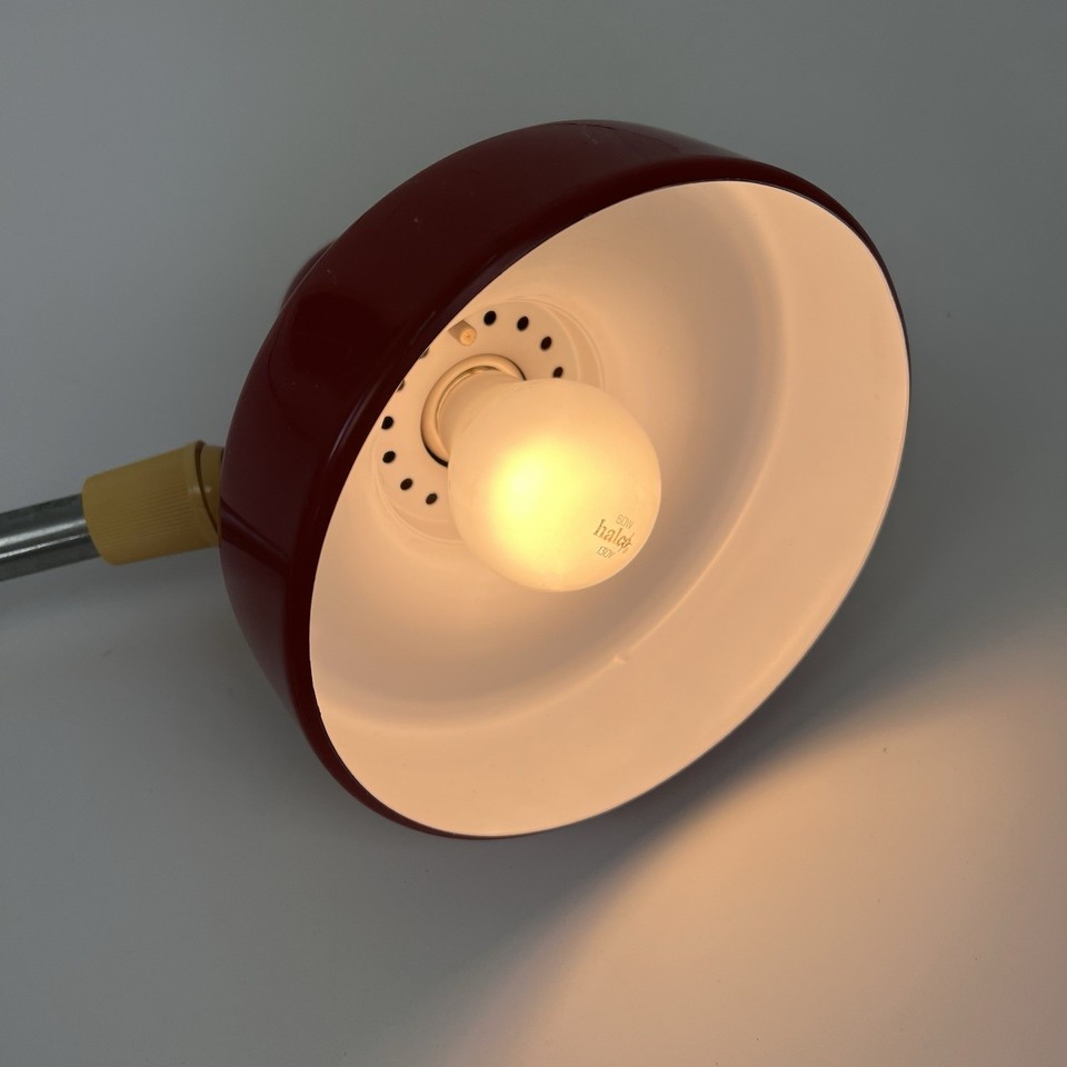 Vintage Red Desk Table Lamp Drafting Light Articulating Mid Century ...