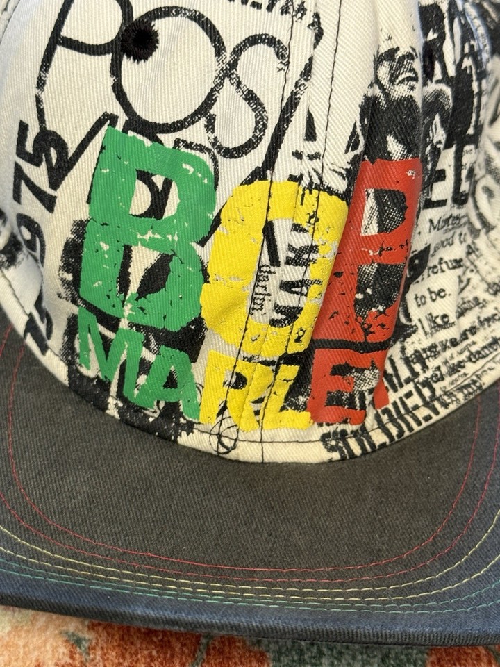 Vintage Bob Marley Cap Hat Size L Unisex Rasta Text One Love | eBay
