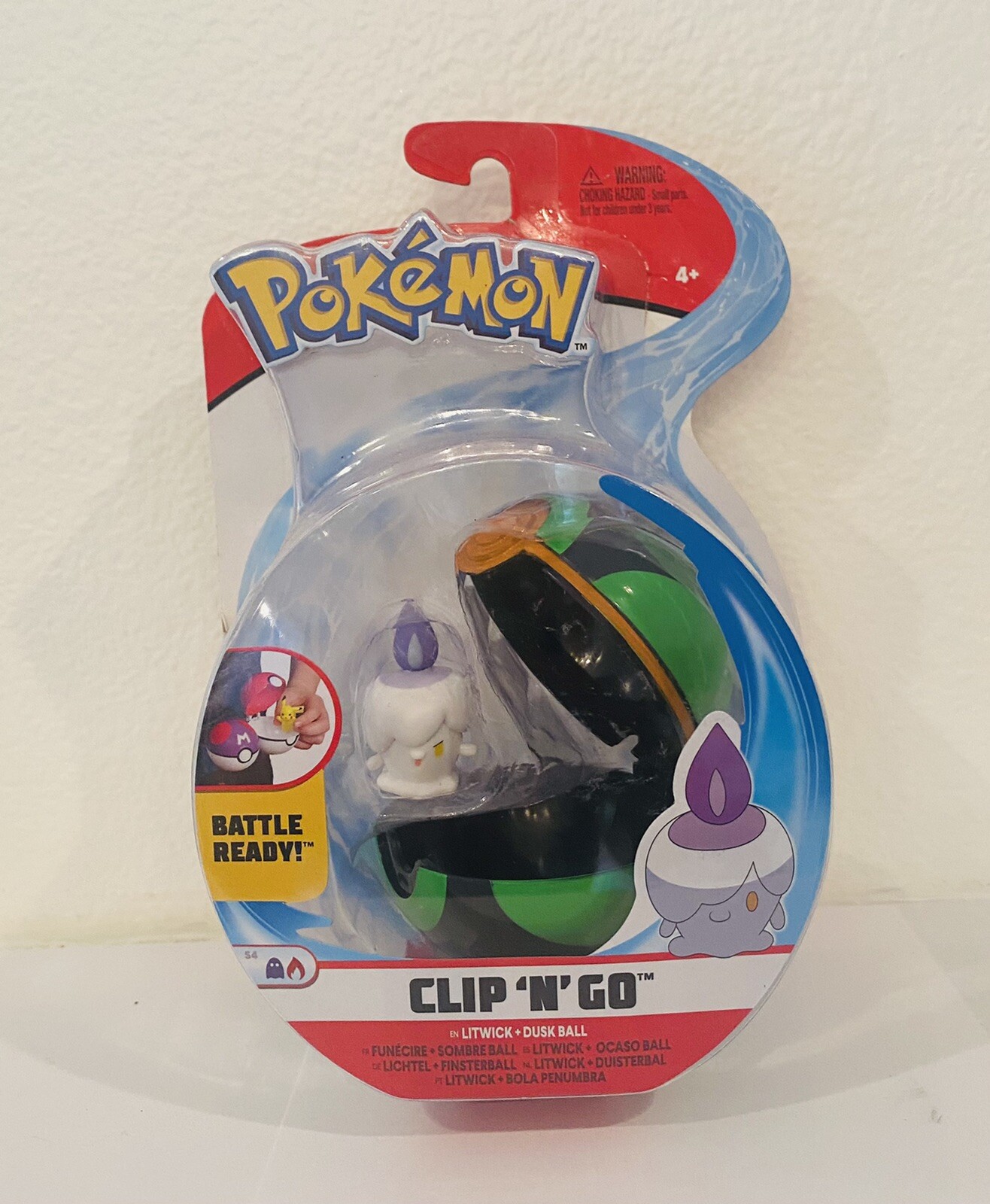 LITWICK & DUSK BALL Pokemon Clip N Go Battle Ready 37657 Wicked Cool ...