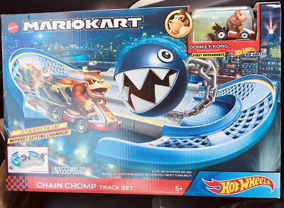 HOT WHEELS MARIOKART CHAIN CHOMP TRACK SET DONKEY KONG DIECAST ...