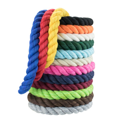 Twisted Cotton Rope - 1/4" In Multi Color Patterns - Available in 10 ...